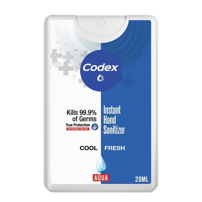 [SALES] CODEX 75% Alcohol Pocket Instant Hand Sanitizer Spray 20ml (Aqua) | Shopee Malaysia