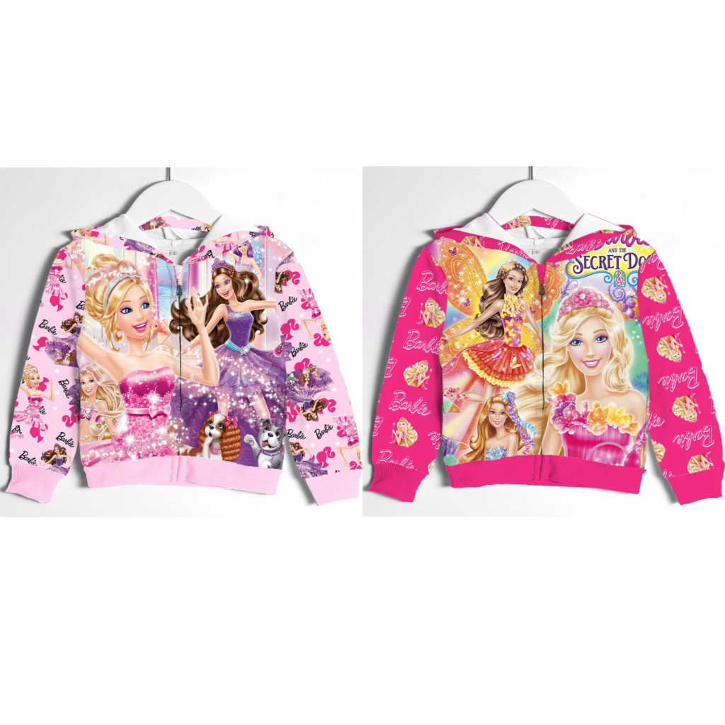 BARBIE JACKET SWEATER FOR KIDS / GIRL ( Baju Sejuk Budak Perempuan ...