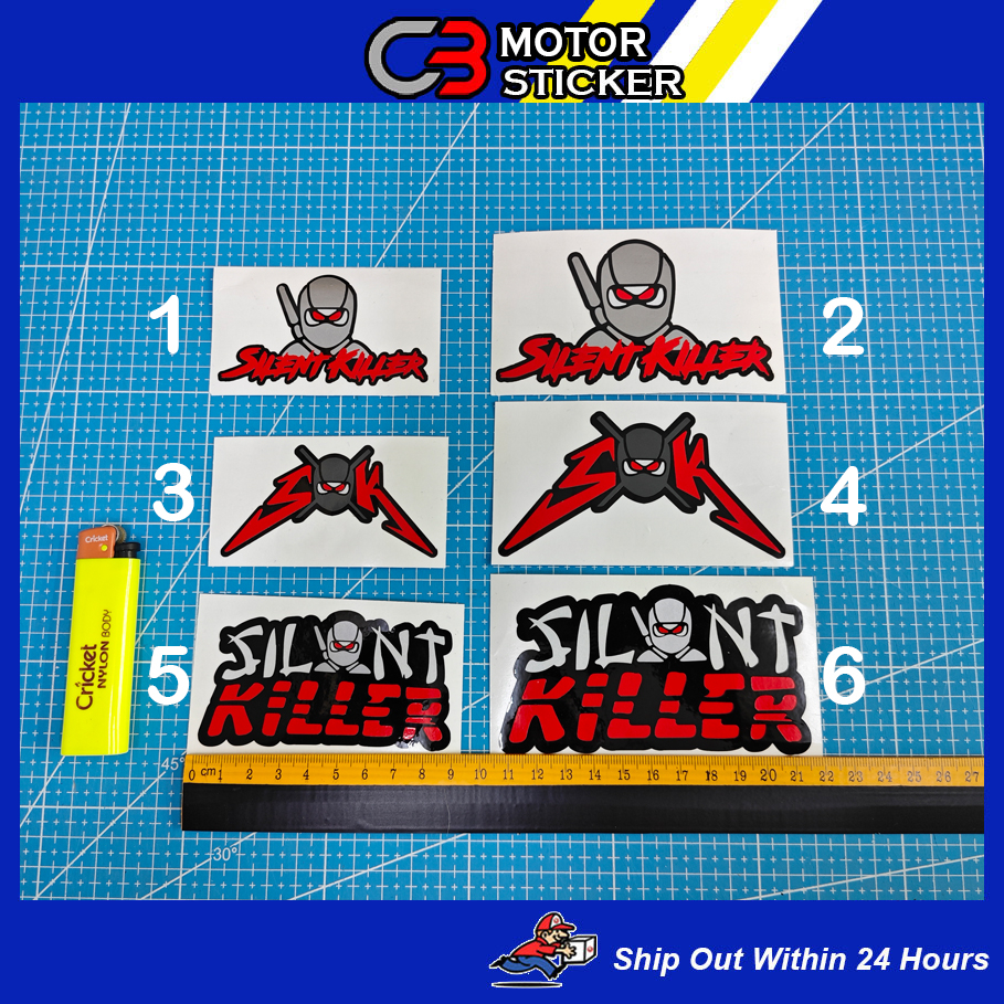 Silent Killer Ninja Sticker Cutting Overlapping Pantul Cahaya / R78 ...