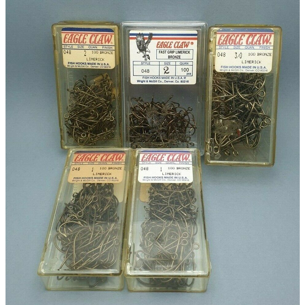 Eagle Claw 048 Fast Grip Limerick Fishing Hook Bronze (Clear Stock ...