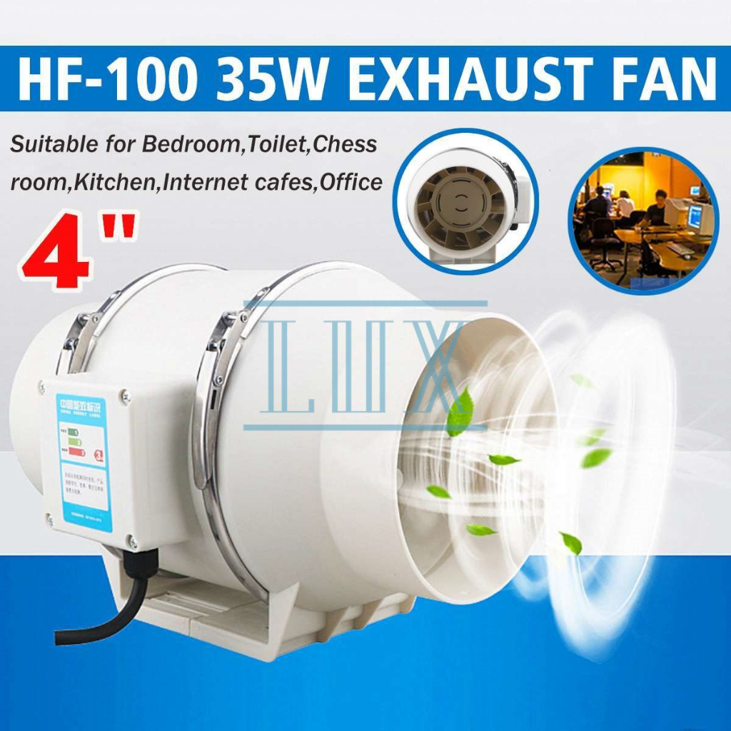 4/6/8 inch Exhaust Fan Suction Power Inline Duct Booster Fan bedroom ...