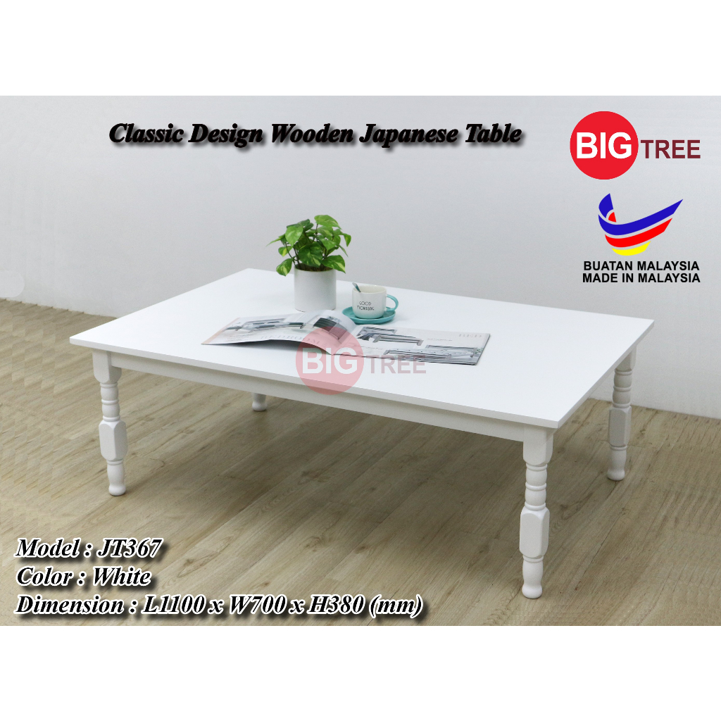 Big Tree Wooden Japanese Table / Meja Jepun / Meja Jepun Murah / Solid ...
