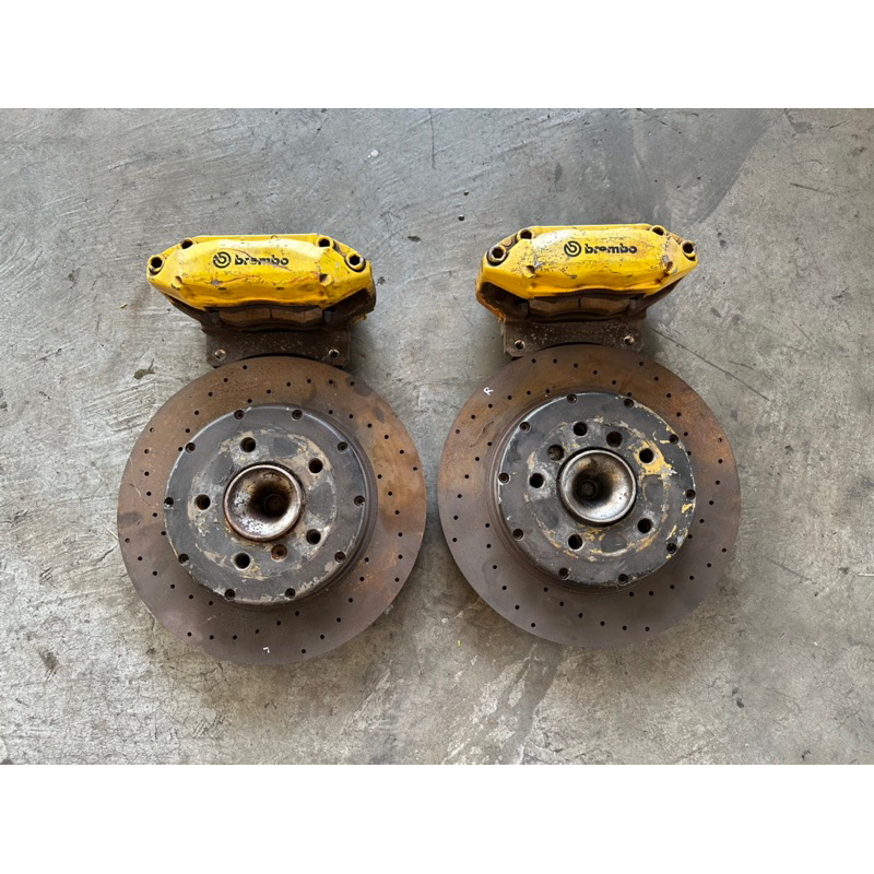 Original Brembo 4 pot Brake callipers and disk rotor Made in Italy PNP ...