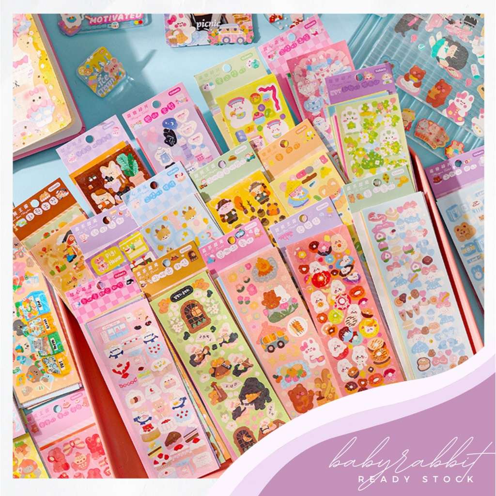 (10pcs) Yue Zhen Laser Guka Stickers No Repeat Scrapbook Stickers 悦真10张 ...