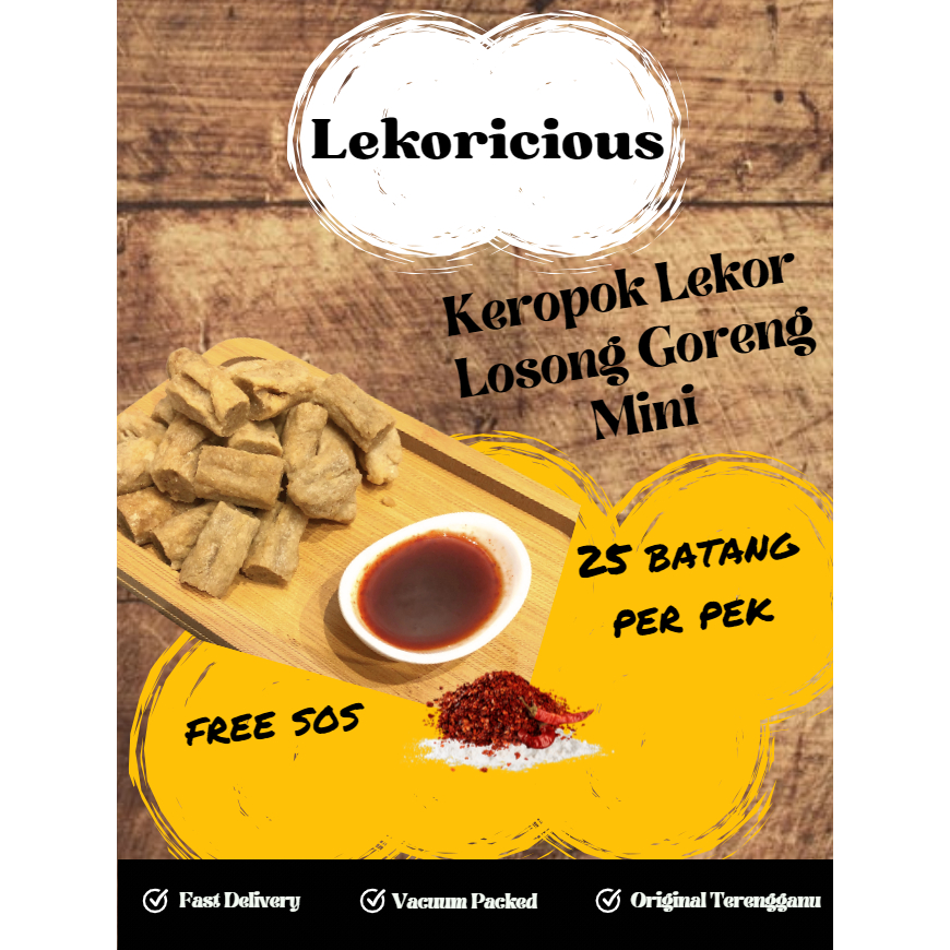 Keropok Lekor Losong Goreng Terengganu (Mini Bites) (Free Sos) (Vacuum ...
