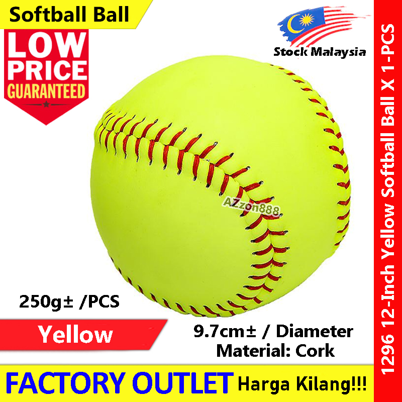 Softball Ball Official Standard Size Yellow Ball Baseball #12inch # ...