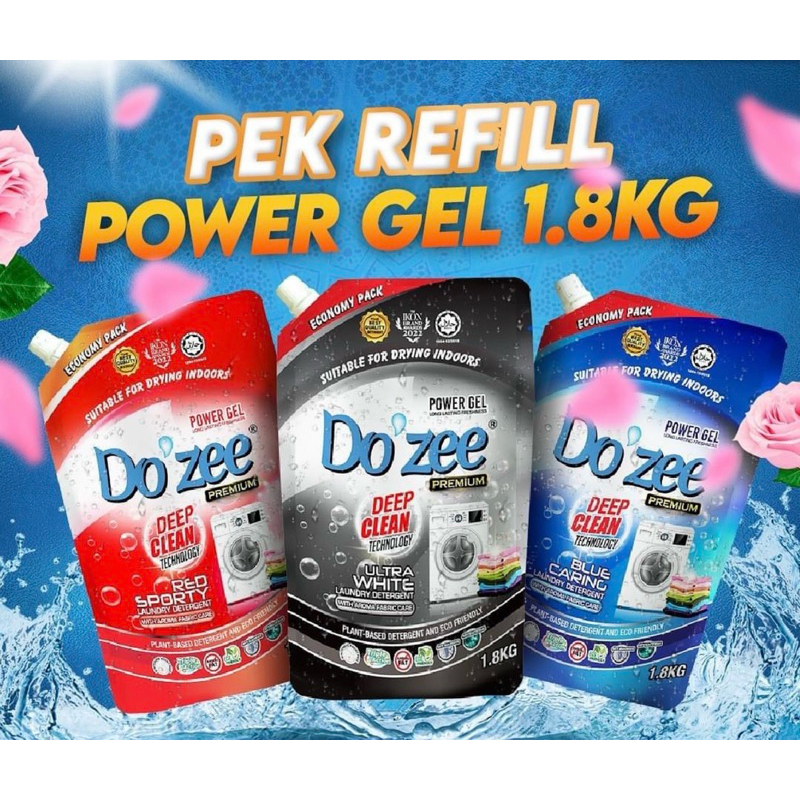 Dozee power gel 1.8kg refill pack sabun detergent | Shopee Malaysia