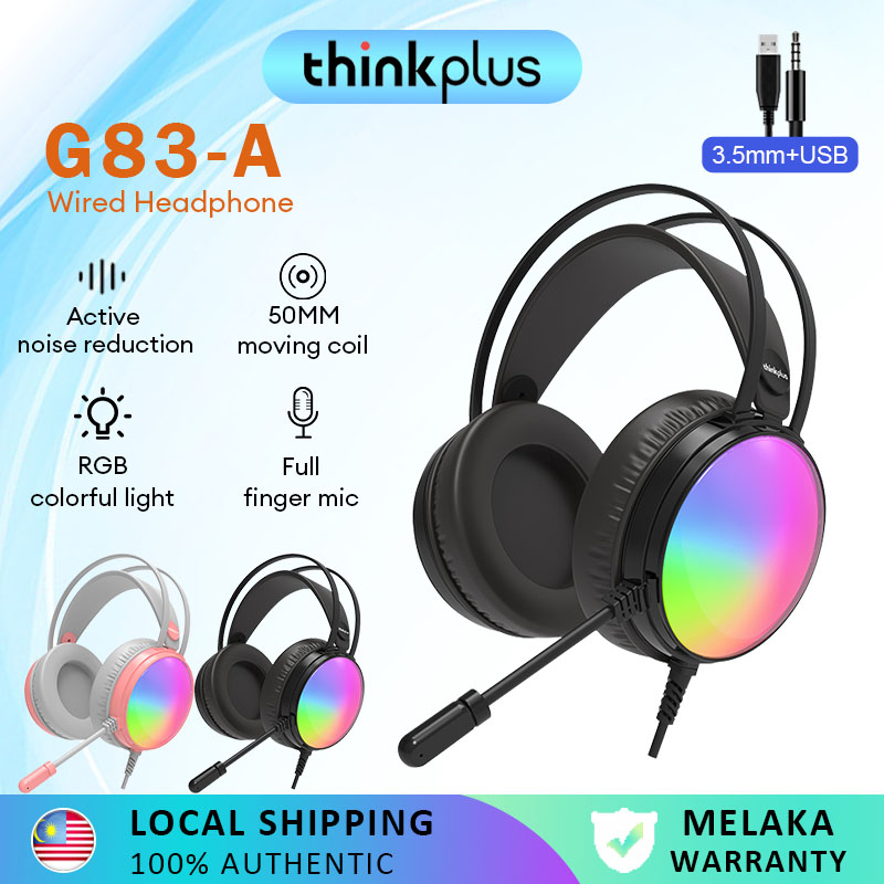 Lenovo G83 Gaming Headphone Wired Stereo Earphones With Microphone RGB ...