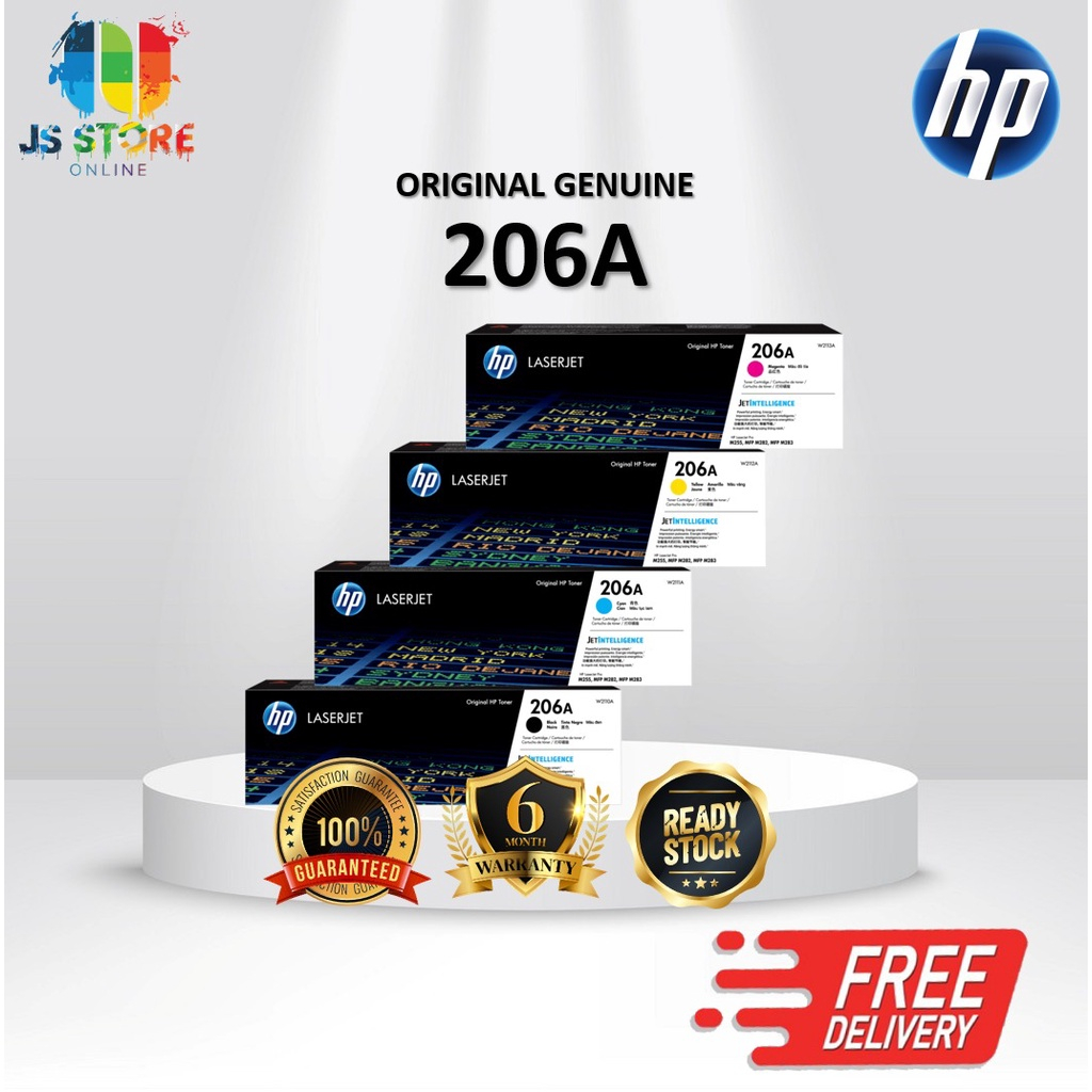 [💯100% ORIGINAL💯]HP 206A Toner Cartridge W2110A, W2111A, W2112A, W2113A ...