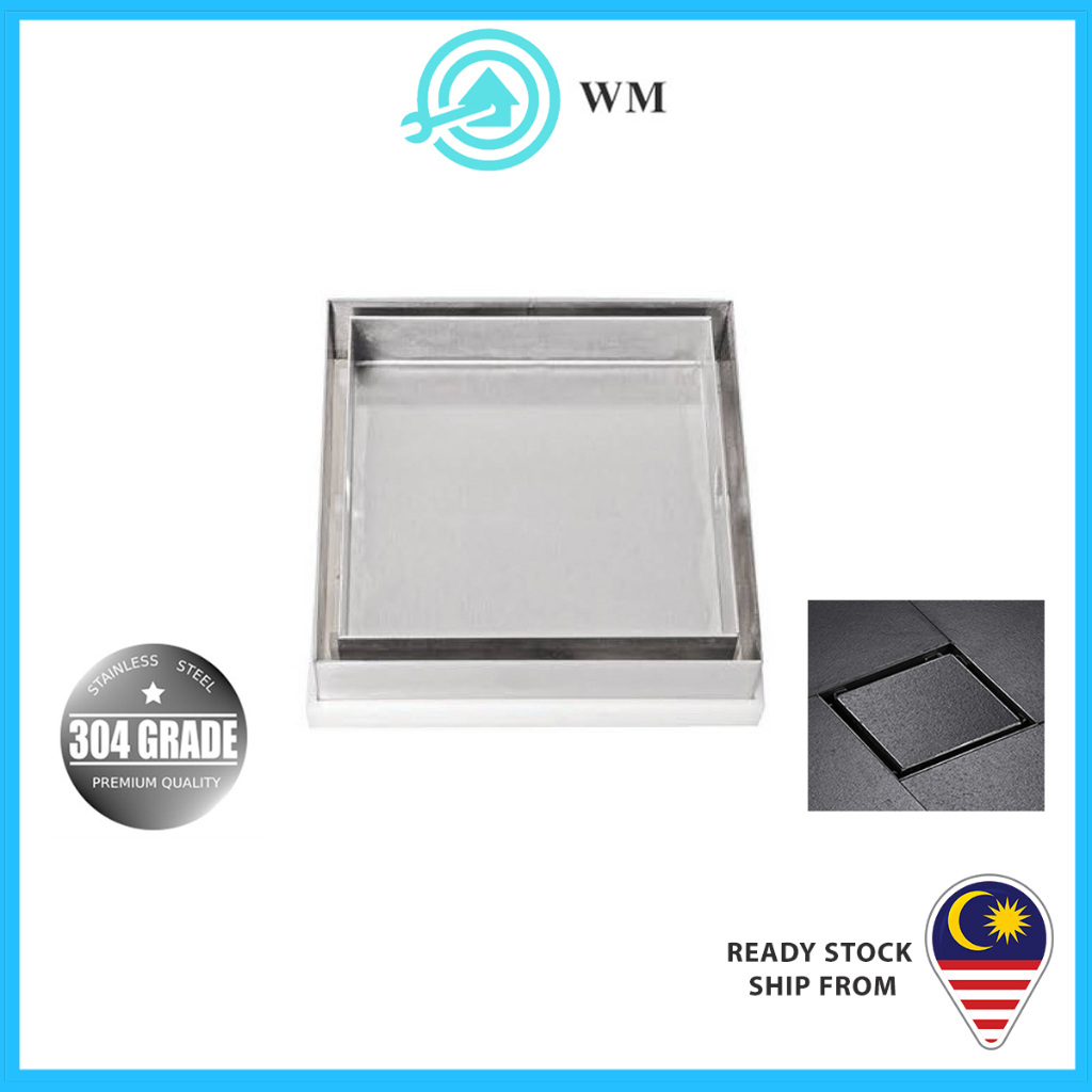 SUS304 Stainless Steel Invisible Mosaic Tile Floor Trap Grating 5 inch ...