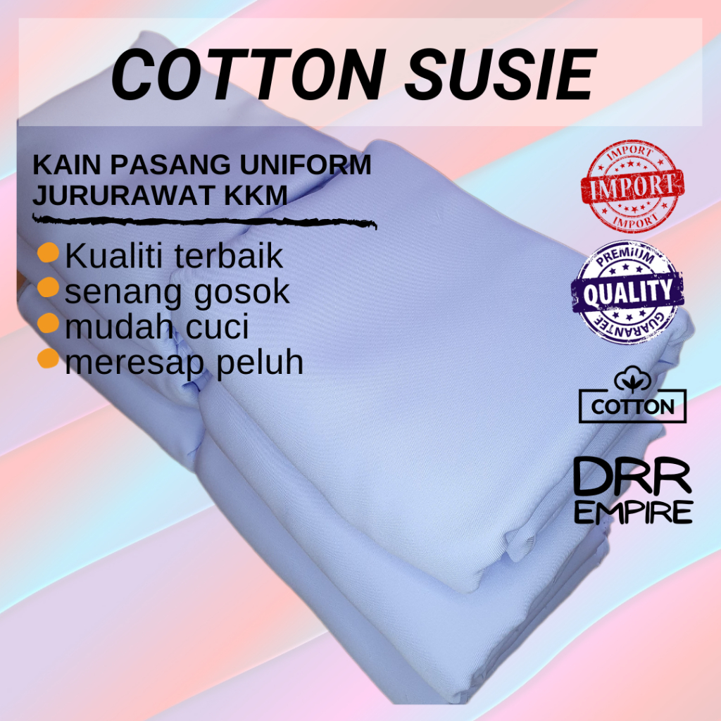 [TERLARIS KKM] SUSIE COTTON | Kain Uniform Jururawat | Kain Uniform ...