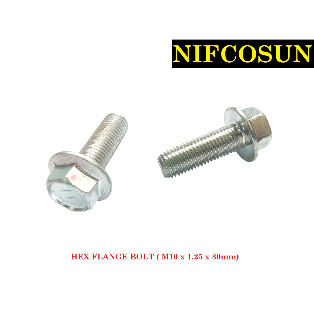 [READY STOCK] HEX FLANGE BOLT (M10 X 1.25 X 30mm) | Shopee Malaysia