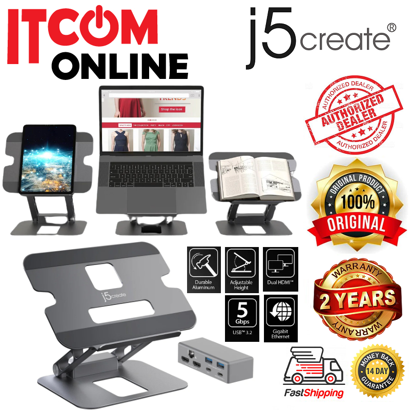 J5 CREATE 8 IN 1 DOCKING STATION 2-HDMI/LAN/2-USB3.2/1-TYPE C/100W PD ...
