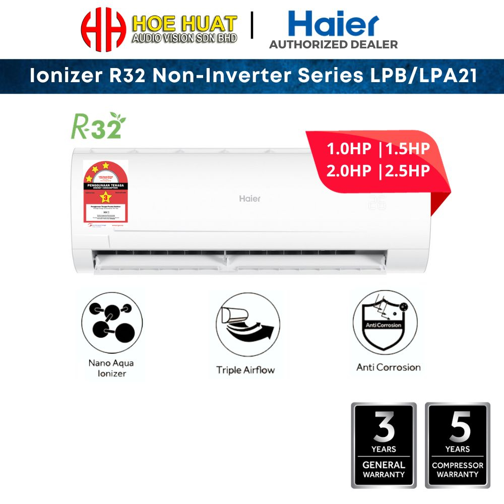 Haier Nano Aqua Ionizer Non Inverter Air Conditioner R32 Aircond 1.0HP ...