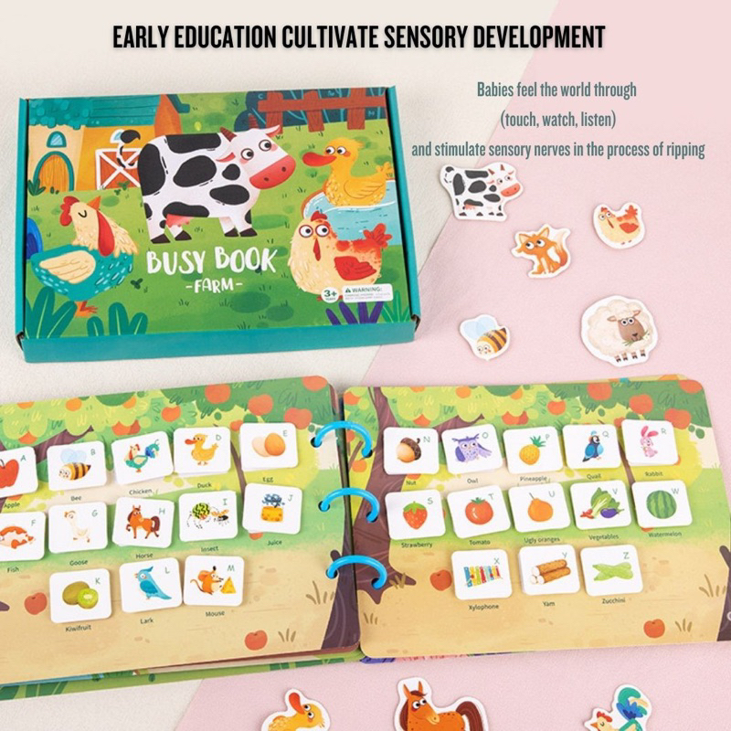 Quiet Book Busy Book With Velcro Montessori Early Learning Educational ...