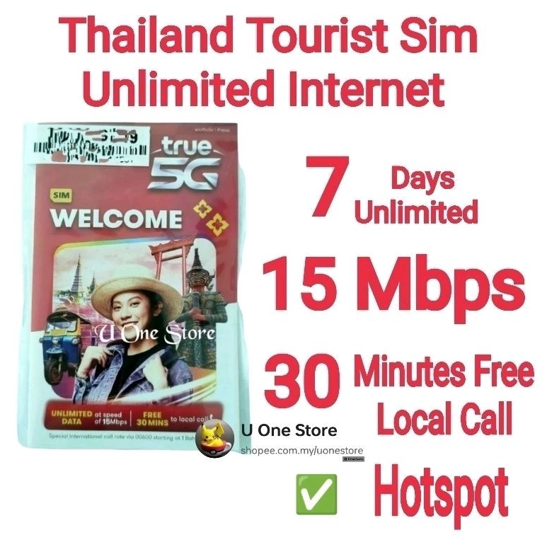Thai Sim Card Truemove 7 Days Unlimited Internet | Shopee Malaysia