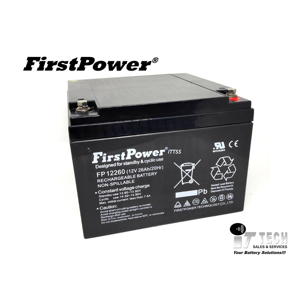 PREMIUM FIRSTPOWER/SUREPOWER 12V 26AH SEALED LEAD ACID BATTERY FOR ...