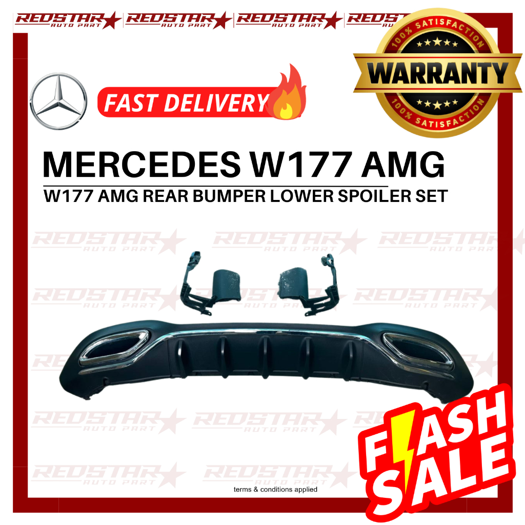 MERCEDES W177 AMG REAR BUMPER LOWER SPOILER SET USED ORIGINAL ( A177 ...