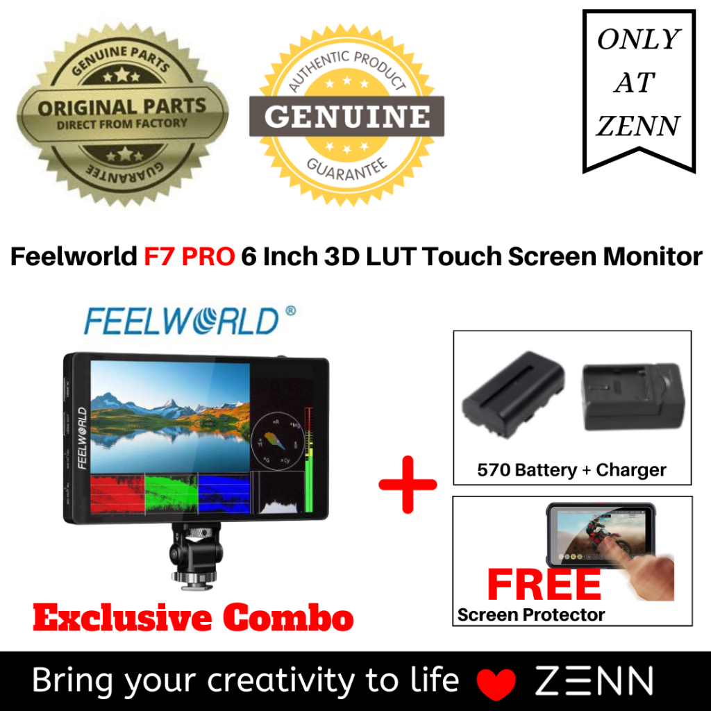 Feelworld F7 PRO 7/ CUT 6 Inch 3D LUT Touch Screen DSLR Camera Monitor ...