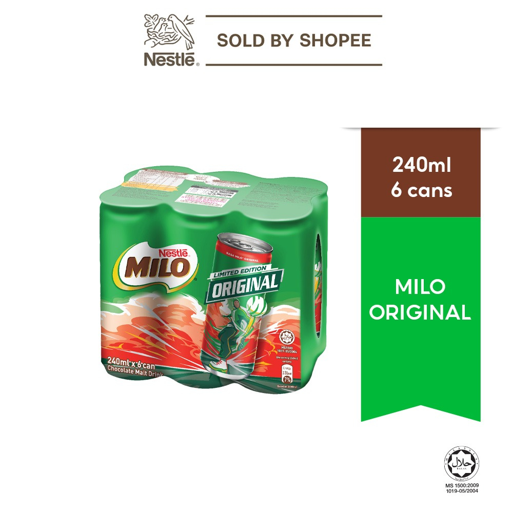 NESTLE Milo Activ-Go Original Can 240ml x 6 Cans (Halal) | Shopee Malaysia