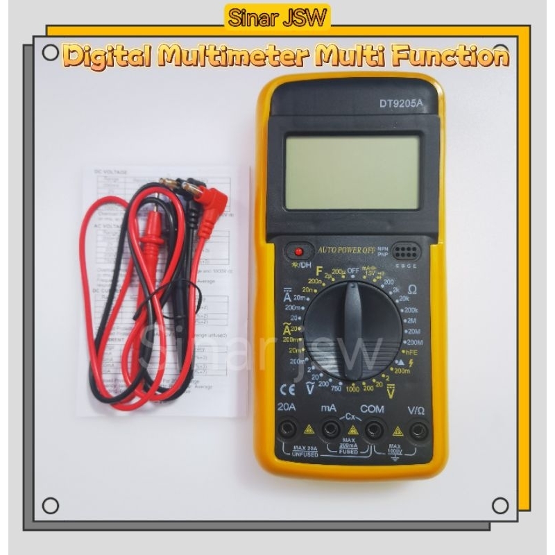 Digital Multimeter Multi Function Electric Tester Detect Volt AC DC Ohm ...