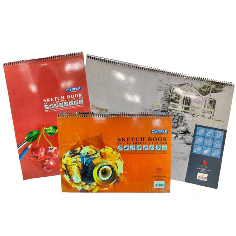 Campap A4 & B5 size sketch book 135gsm @Cassandra8526😘😘 | Shopee Malaysia