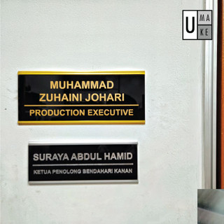 Jawatan Office Sign Name Job Position Title Plate with Gold Aluminium ...