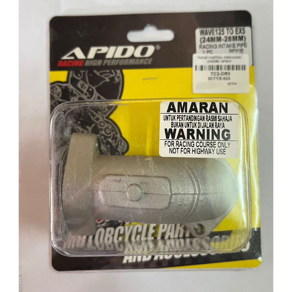 APIDO/TOBAKI/API INTAKE PIPE CARBURETOR WAVE125 TO EX5 (24MM-28MM/22MM ...