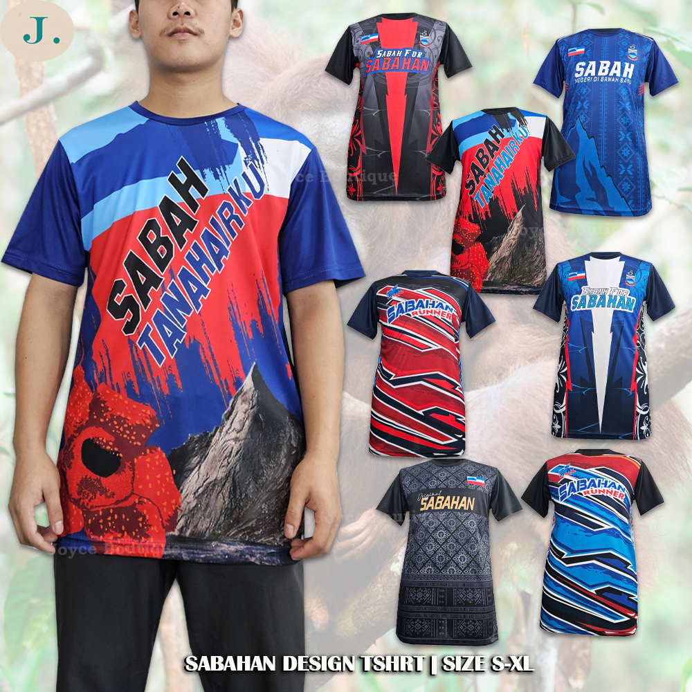 🔥RDYSTOCK🔥 BAJU SABAHAN JERSEY DESIGN TSHIRT BLUE DESIGN SABAH | Size S ...