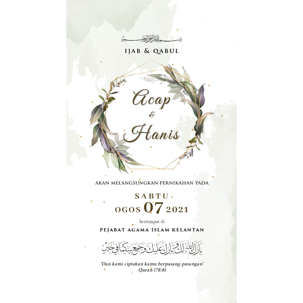 Kad Kahwin Digital/Digital Wedding Invitation/Kad Kahwin Murah/Alive ...