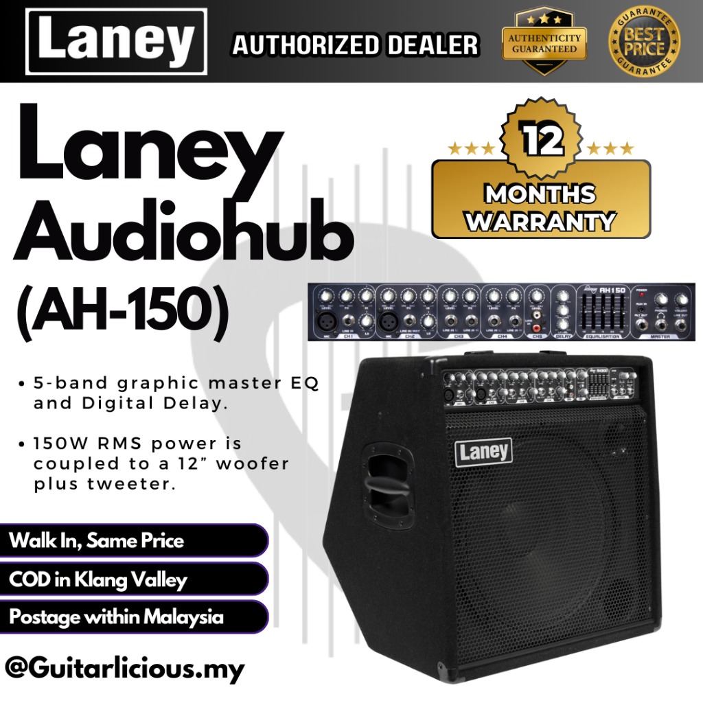 Laney Audiohub 150-watt 12″ Combo Active PA Speaker with Mixer ( Ah150 ...