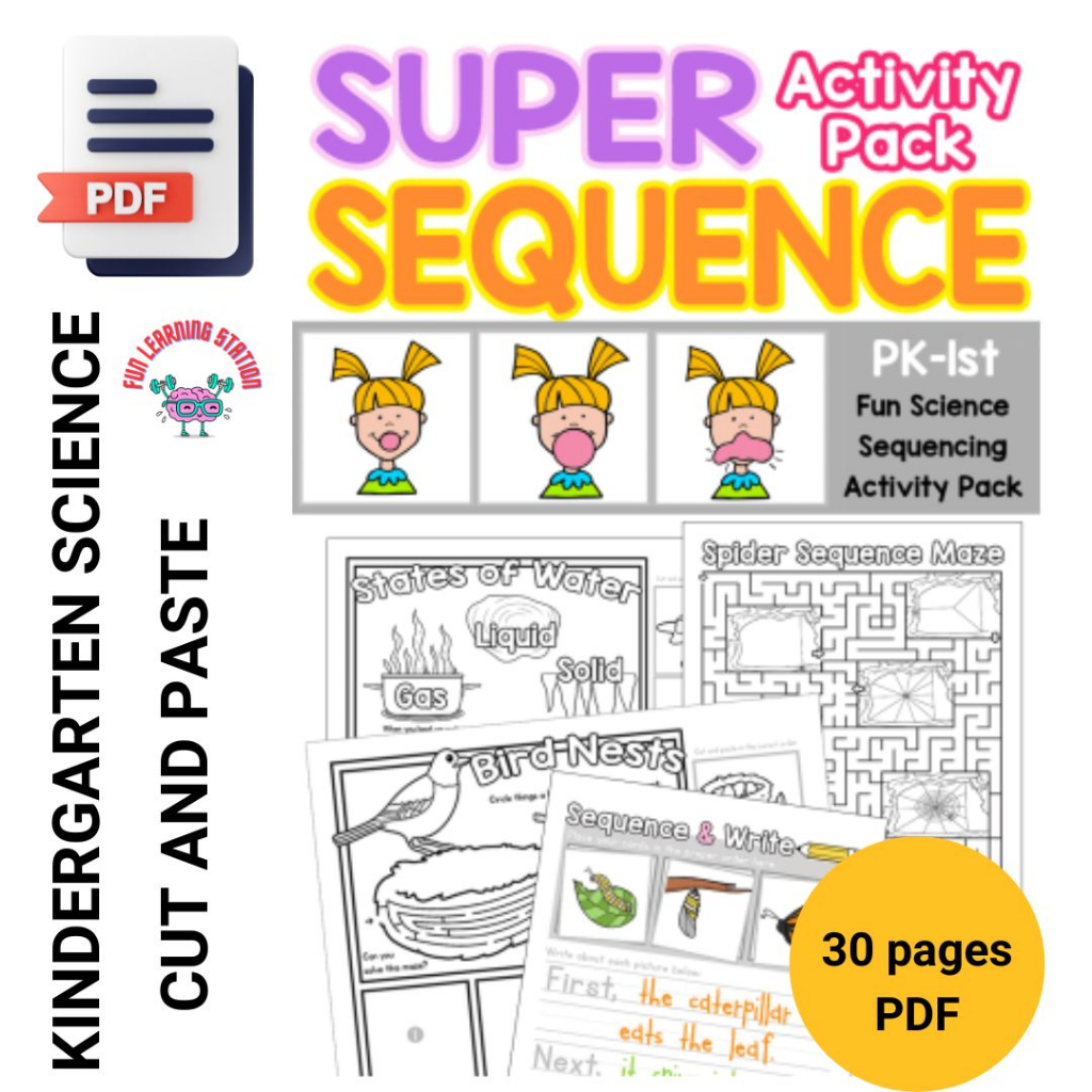 113 (PDF) Science Sequencing Activity Pack Kindergarten Kids activitiy ...