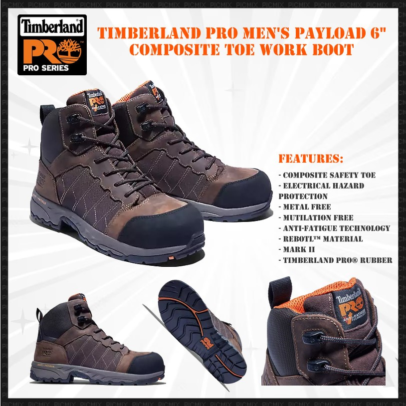 ORIGINAL TIMBERLAND PRO Men's Payload 6" Composite Toe Work Boot, Size US 8 / UK 7 (READY STOCK ...