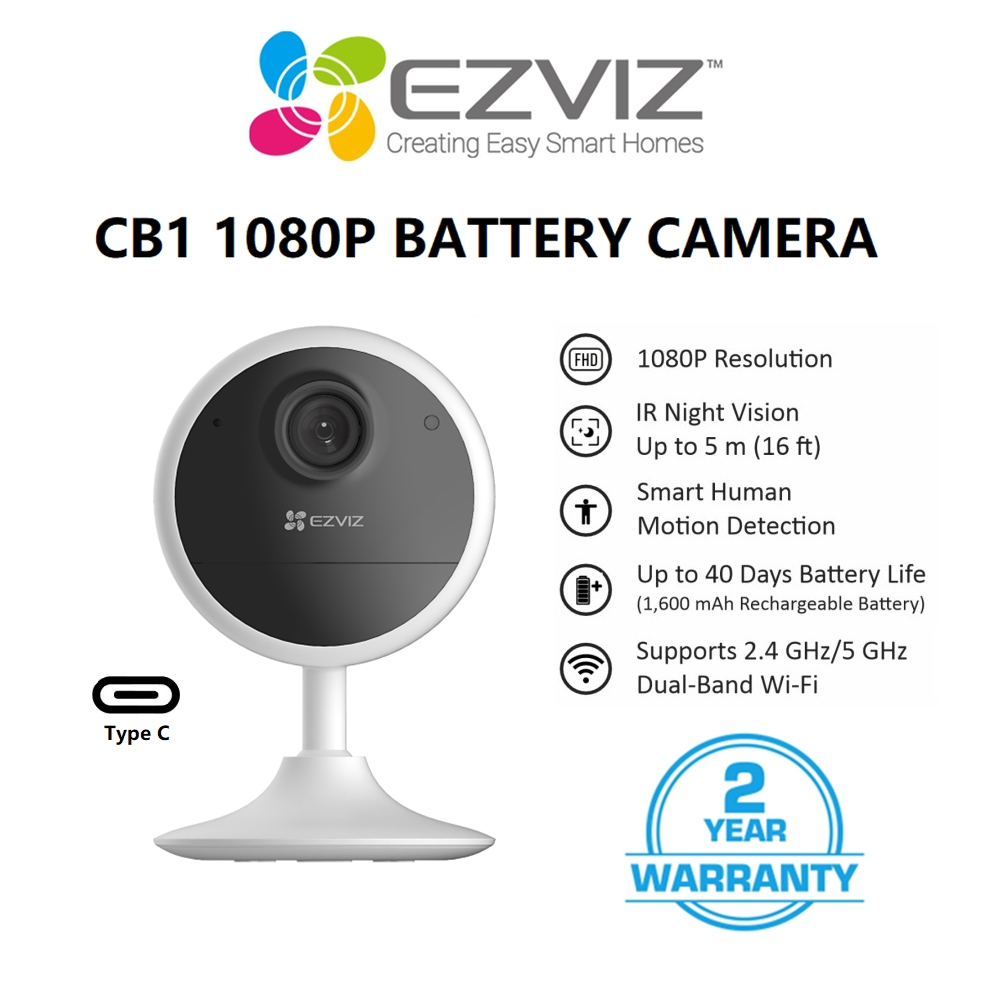 EZVIZ BC2 CB1 H3C 2MP 4MP Indoor Wi-Fi Smart Home Battery Powered ...