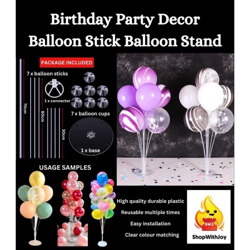 Happy Birthday Balloon Stand for Birthday Party Decorations | Shopee ...