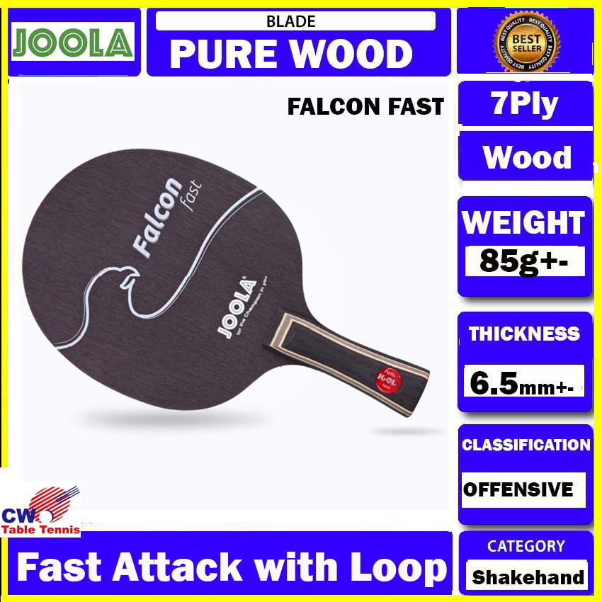 Joola FALCON fast table tennis blade 7 Ply Ebony Offensive table tennis ...