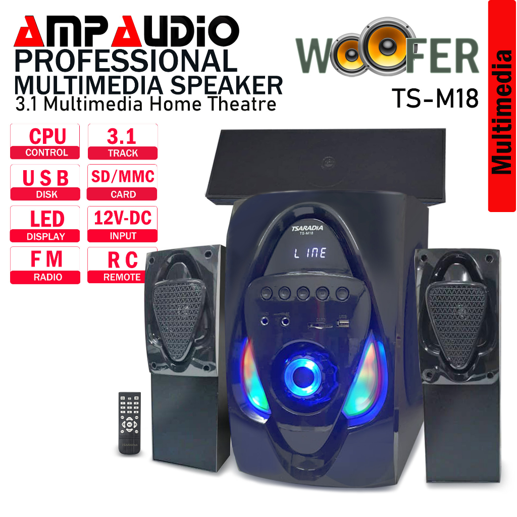 3.1 Home Wireless Bluetooth MultiMedia Audio System Subwoofer HIFI ...