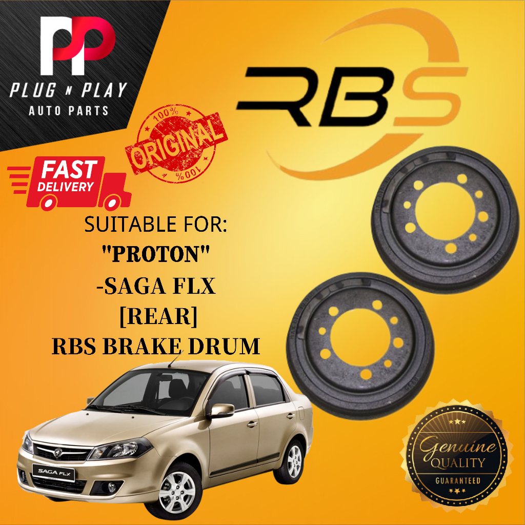 PROTON SAGA FLX REAR ( BELAKANG ) RBS BRAKE DRUM 100% ORIGINAL GOOD ...