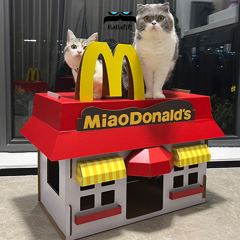 Solid Cat Scratcher Sleeping Bus Lounge Scratching Cat Truck, Meowbucks ...