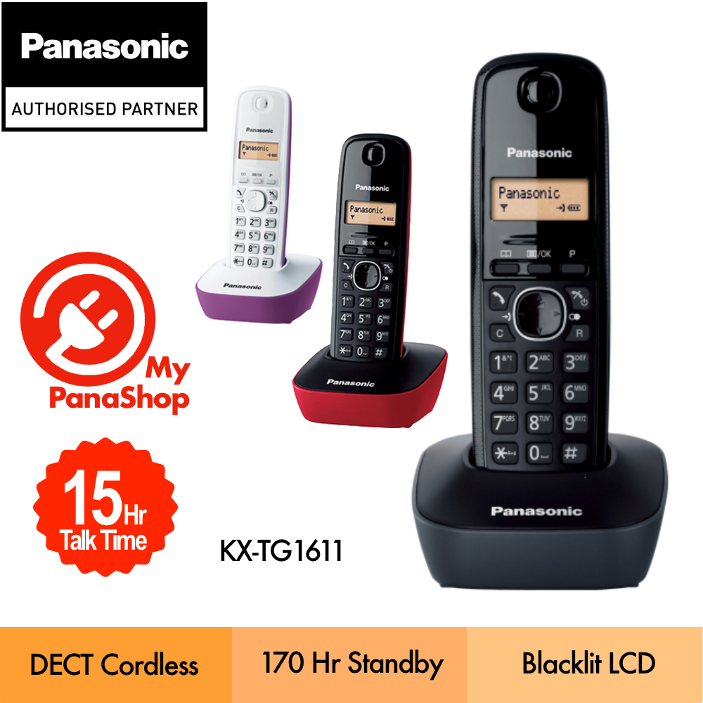Panasonic Digital Dect Cordless Phone (Single Handset ) KX-TG1611 | Shopee Malaysia