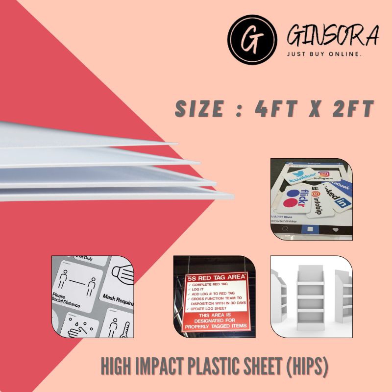 4FT X 2FT High Impact Plastic Sheet (HIPS) Material White | Shopee Malaysia