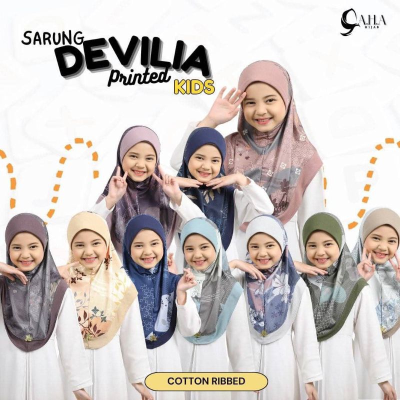 🔥🔥Tudung sarung Devilia cotton ribbed printed kids🔥🔥 | Shopee Malaysia