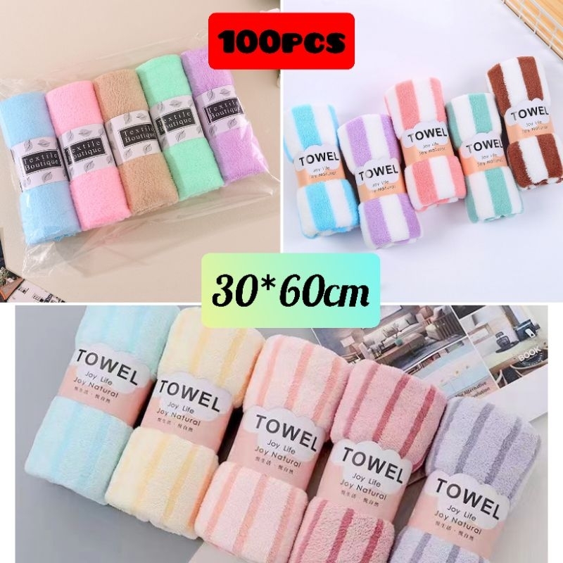 🇲🇾 Ready stock 30*60cm 100pcs Doorgift wedding present Face towel ...