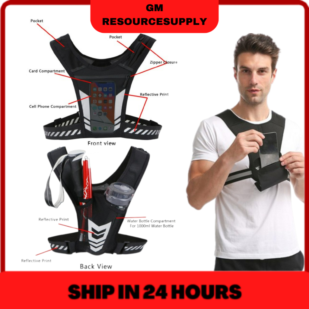 Running Vest Reflective Vest Pouch Phone Holder Vest for Training ...