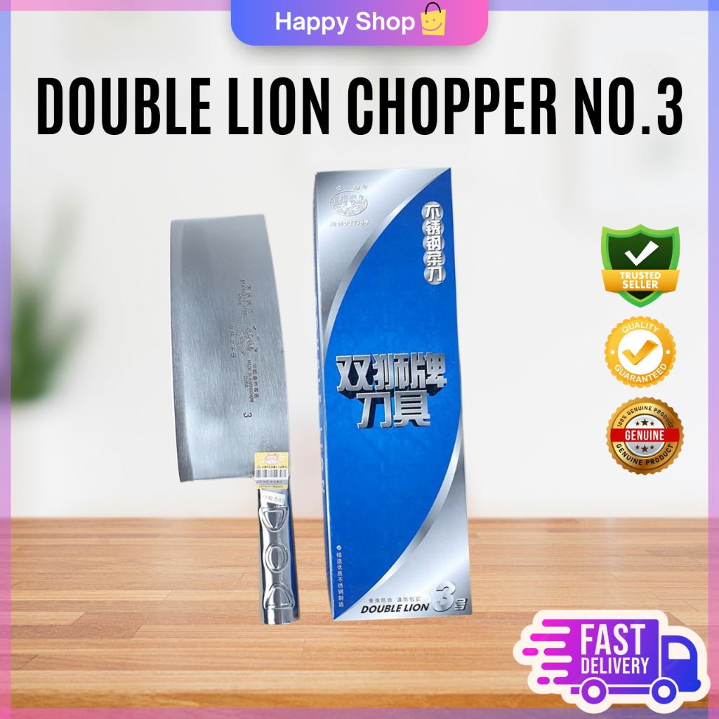 Chopper Knife Double Lion No 3 Parang Pisau Pemotong Daging | Shopee ...