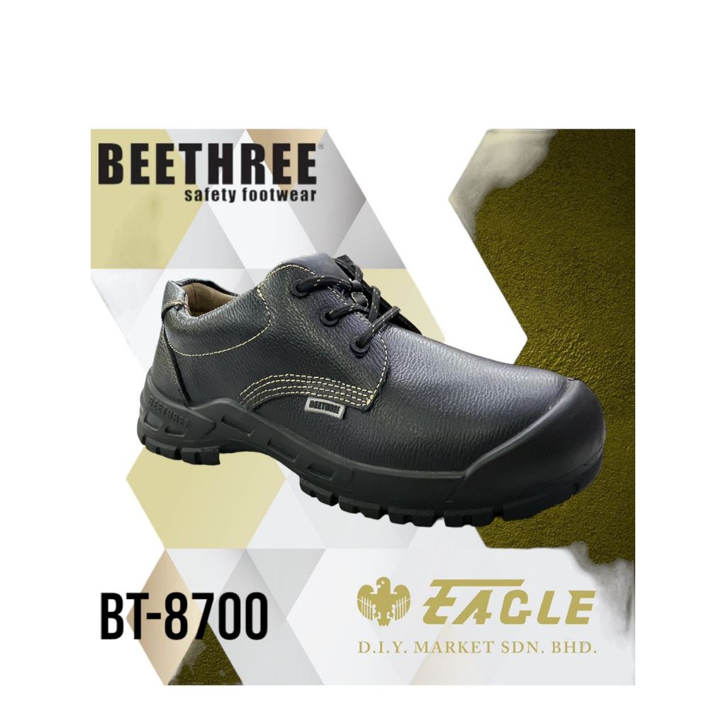BT-8700 BEETHREE Leather LACED SAFETY SHOES 4.5 inches | Shopee Malaysia