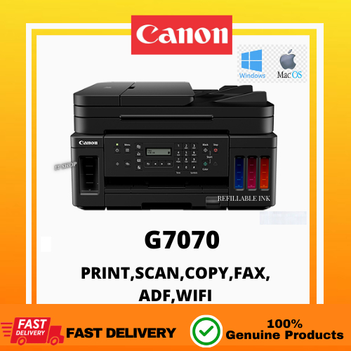 CANON PIXMA G7070 REFILLABLE INKTANK ALL IN 1 COLOUR PRINTER (PRINT ...