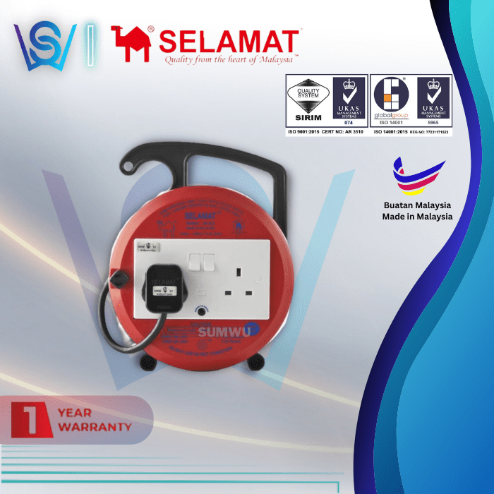 [SIRIM APPROVED] SELAMAT 6M Extension Cable Reel 2 GANG 3000W SIRIM ...