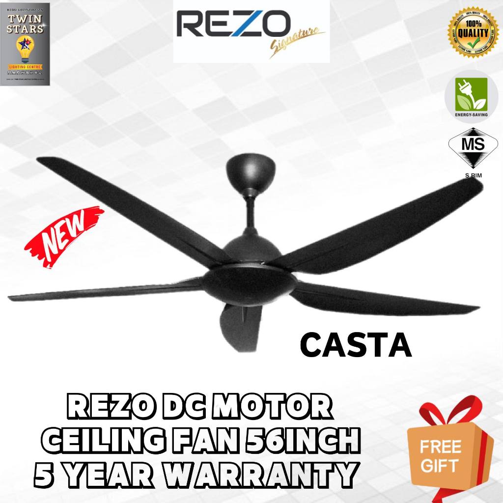 REZO CASTA NEW MODEL 2023 9 SPEED DC MOTOR REMOTE CONTROL 56 INCH BLACK ...