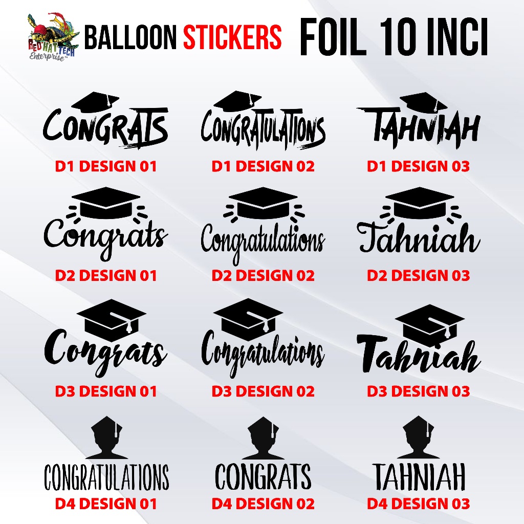 CONGRATS D1 [FOIL 10" INCI] CONGRATULATION/TAHNIAH - STICKER SURPRISE ...